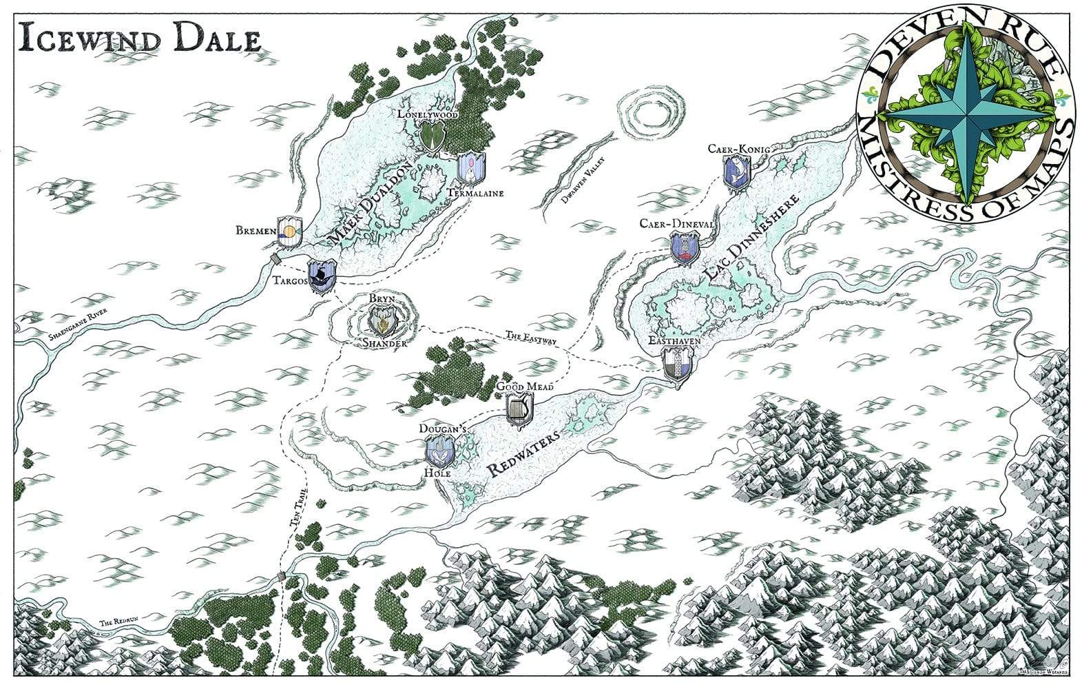 Icewind Dale Map Prints Deven Rue